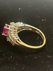 Gorgeous Vintage Style 14k Gold Pink Ruby with Diamonds Accents Ring | eBay