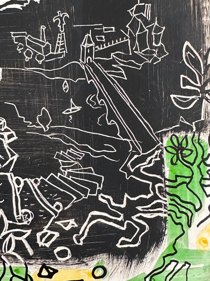 Vintage Drawing Jean Terles Surrealist Scratched Cardboard 1940 De ...