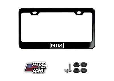 NIN Black License Plate Frame, Custom Made of Powder Coated Metal | eBay