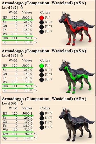 Armadoggo 362 LEVEL TOP STATS Clone Ark Survival Ascended Official PVE ...