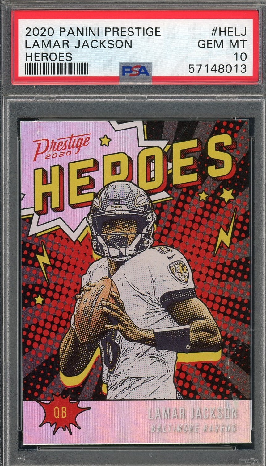 Lamar Jackson 2020 Panini Prestige Heroes Football Card #HELJ Graded ...