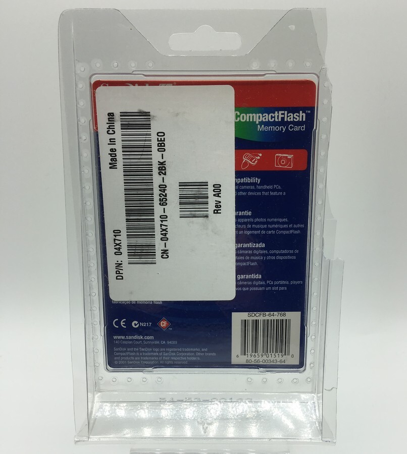 Vintage SanDisk 64 MB CompactFlash Card (SDCFB-64-485) 619659015190| eBay