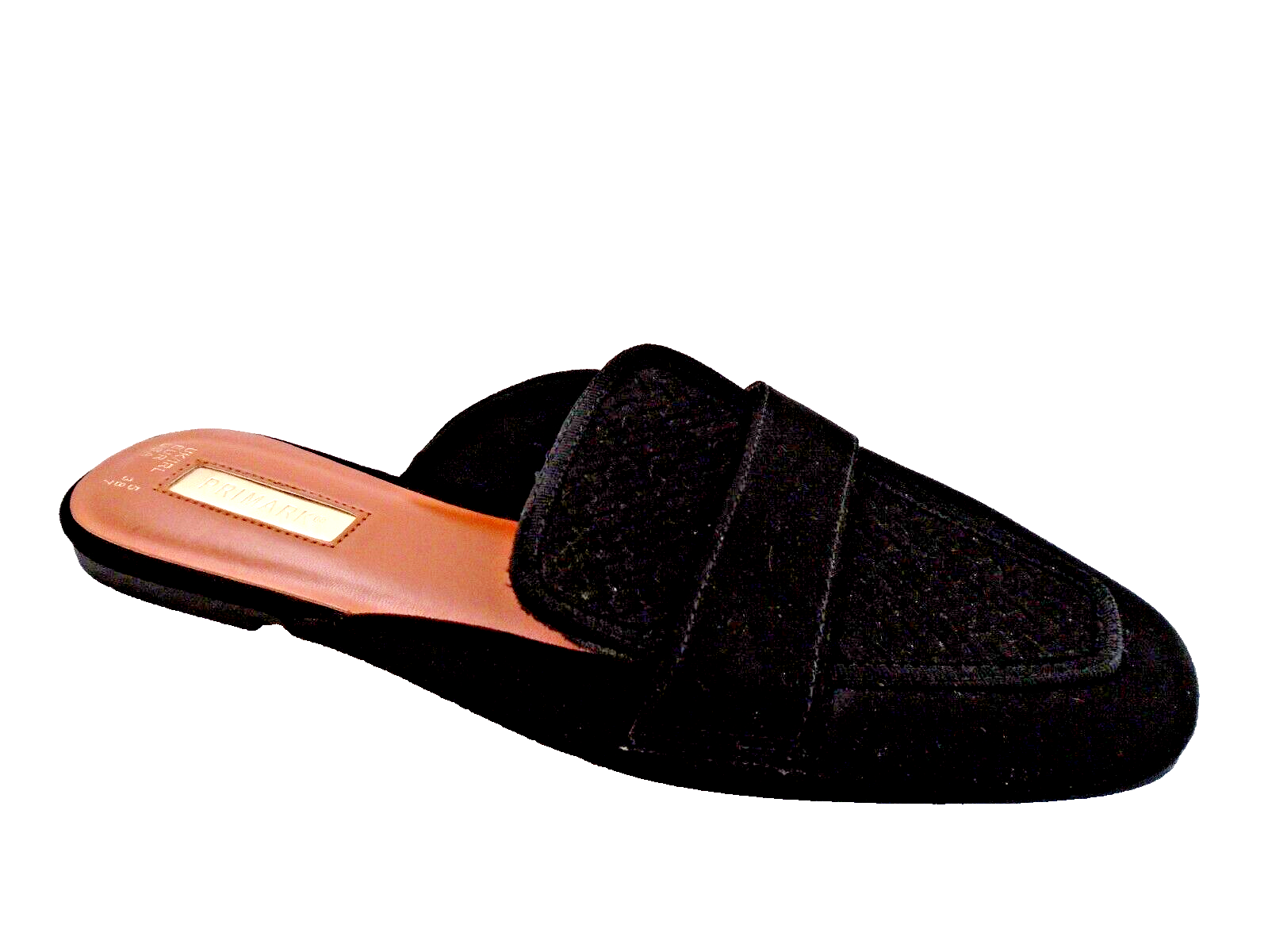 PRIMARK BLACK FAUX SUEDE SLIP ON SLIDERS LADIES FLAT SHOES UK 5 - EUR ...