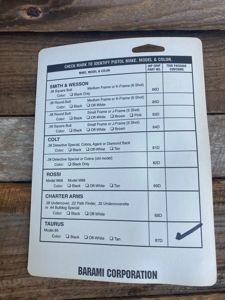 Vintage Old School Barami Hip Grip Pistol Grip Set Screw For Taurus 85 ...