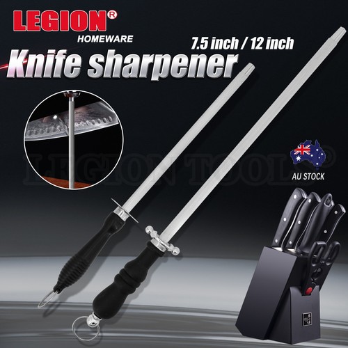 Sharpening Steel Knife Sharpener Rod Stainless Sharp Stick 7.5in/12in ...