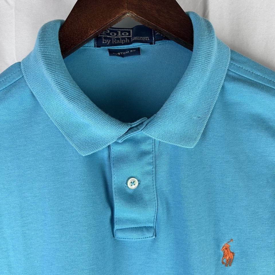Polo Ralph Lauren Short Sleeve Polo Shirt Men's Medium Custom Fit ...