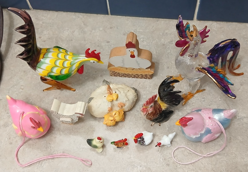 Vintage Miniature Rooster Chicken Hen Figurines Lot 12 | eBay