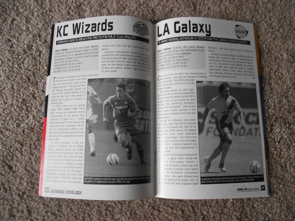 2004 Columbus Crew SC MLS Soccer Programs Lineups + Ticket Stub Frankie ...