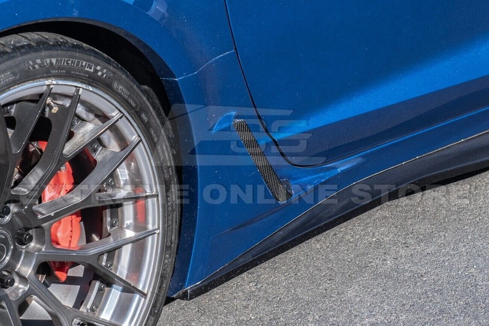 Side Brake Scoop Vent CARBON FIBER Covers For 14-19 Corvette C7 Z06 ...