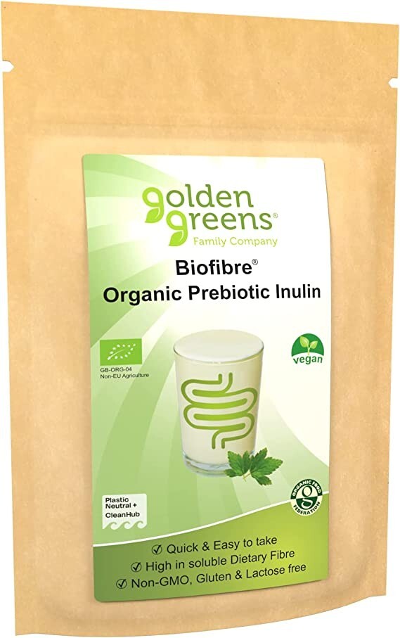 Golden Greens Organic Prebiotic Inulin Fibre, 250g - Gluten Free Vegan ...