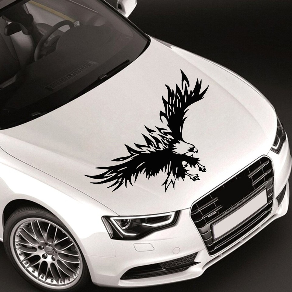 1Pcs Engine Hood Waterproof Black Flying Sticker For Car SUV Trunk Boat ...