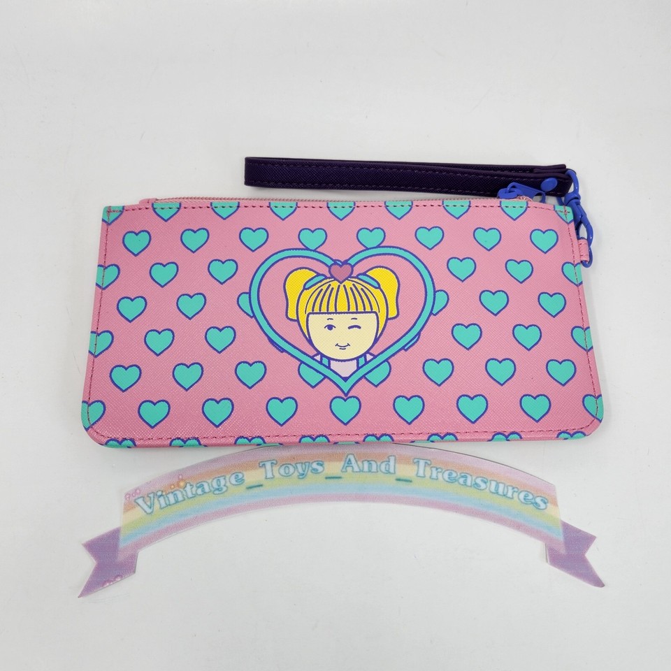 NEW 2021 MATTEL POLLY POCKET PINK + TEAL LONG CLUTCH ZIPPER WALLET W ...