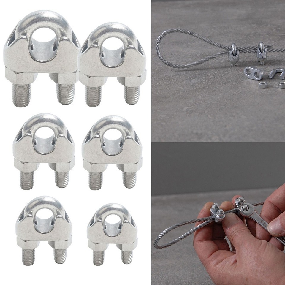 Stainless Steel Wire Clamp 10PCS 2-8mm Stainless Steel Wire Rope Clamp ...