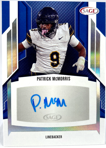 PATRICK MCMORRIS 2024 Sage High Series Football Auto | eBay
