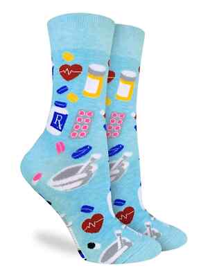 Pharmacist Women's Crew Socks Size 9-11 Blue Good Luck Drug Store ...