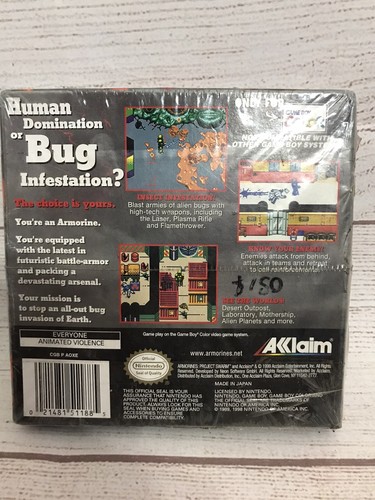 Armorines: Project S.W.A.R.M. (Nintendo Game Boy Color, 1999) for sale ...