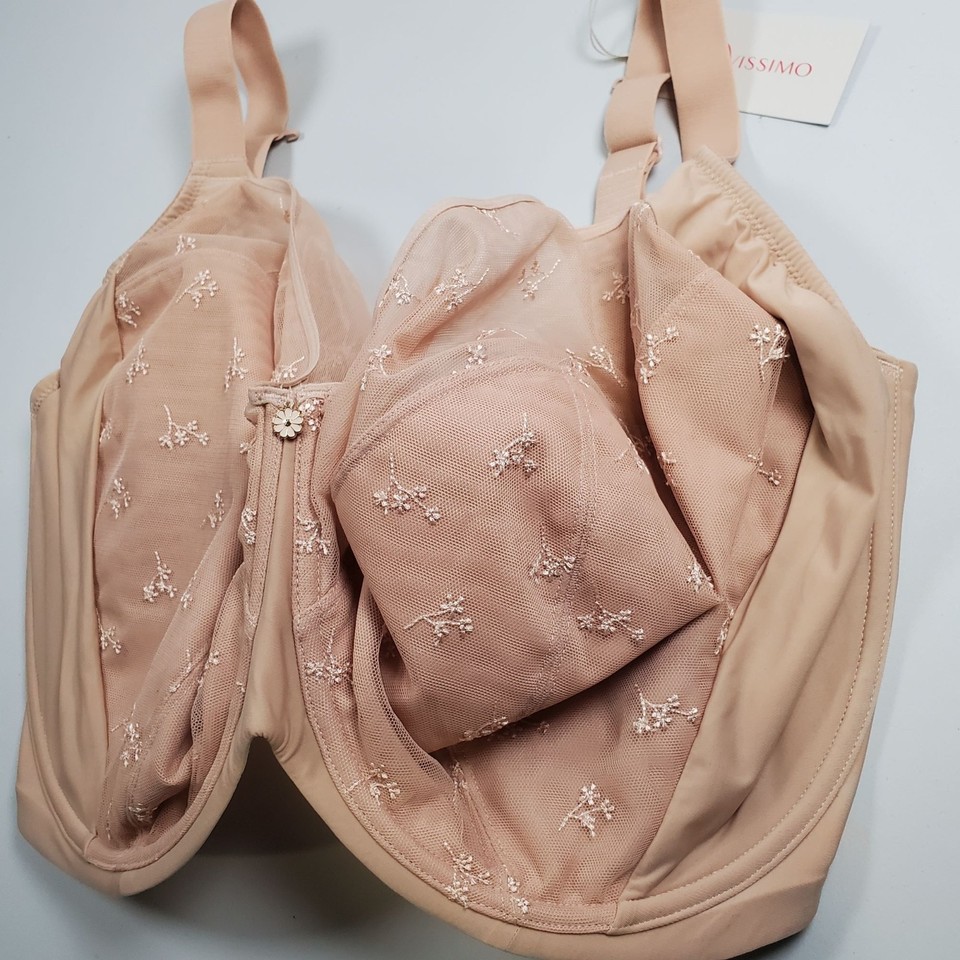 Bravissimo Hettie Bra Women Size 38P NWT Full Cup Comfy Mesh Embroidered | eBay