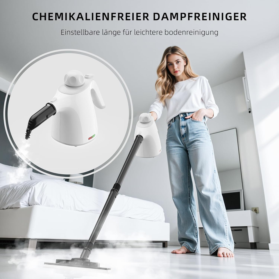 Pulitore a Vapore Casa, Pulitore a Vapore Portatile Multiuso Con Blocco Di Sicur | eBay