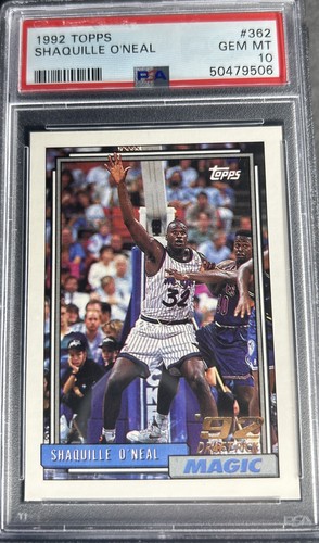 1992 Topps Basketball Magic Shaquille O'Neal Rookie Card #362 PSA 10 ...