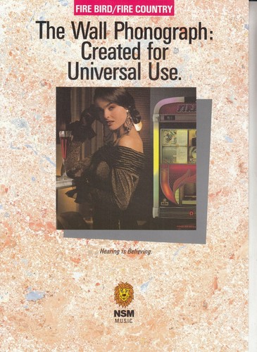 N.S.M. NSM Fire Bird/Fire Country CD juke box jukebox Flyer Brochure ...