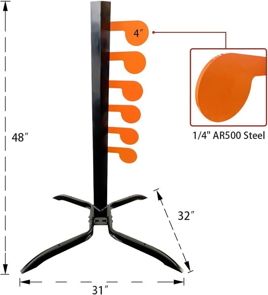 Highwild AR500 Dueling Tree Target Kit - 4" x 1/4" Steel Paddle | eBay