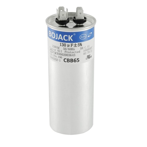 BOJACK 130 uF ±5% 130 MFD 250 V CBB65 Round Run Start Capacitor for AC ...