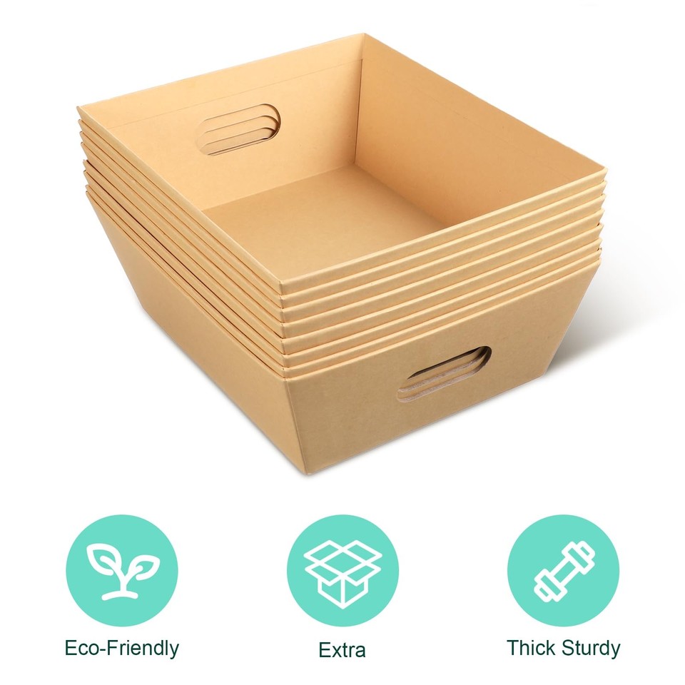 10 Pack Baskets for Gifts Empty Paper Gift Baskets Empty Bulk with ...