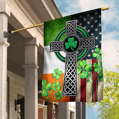 Irish Blessing Flag, Celtic Cross Flag, Lucky Irish, Happy St Patrick's ...