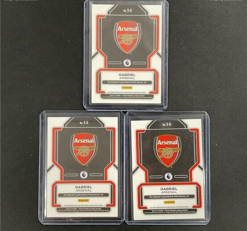 2022-23 Prizm Premier League 3 X GABRIEL EPL Autograph Arsenal | eBay