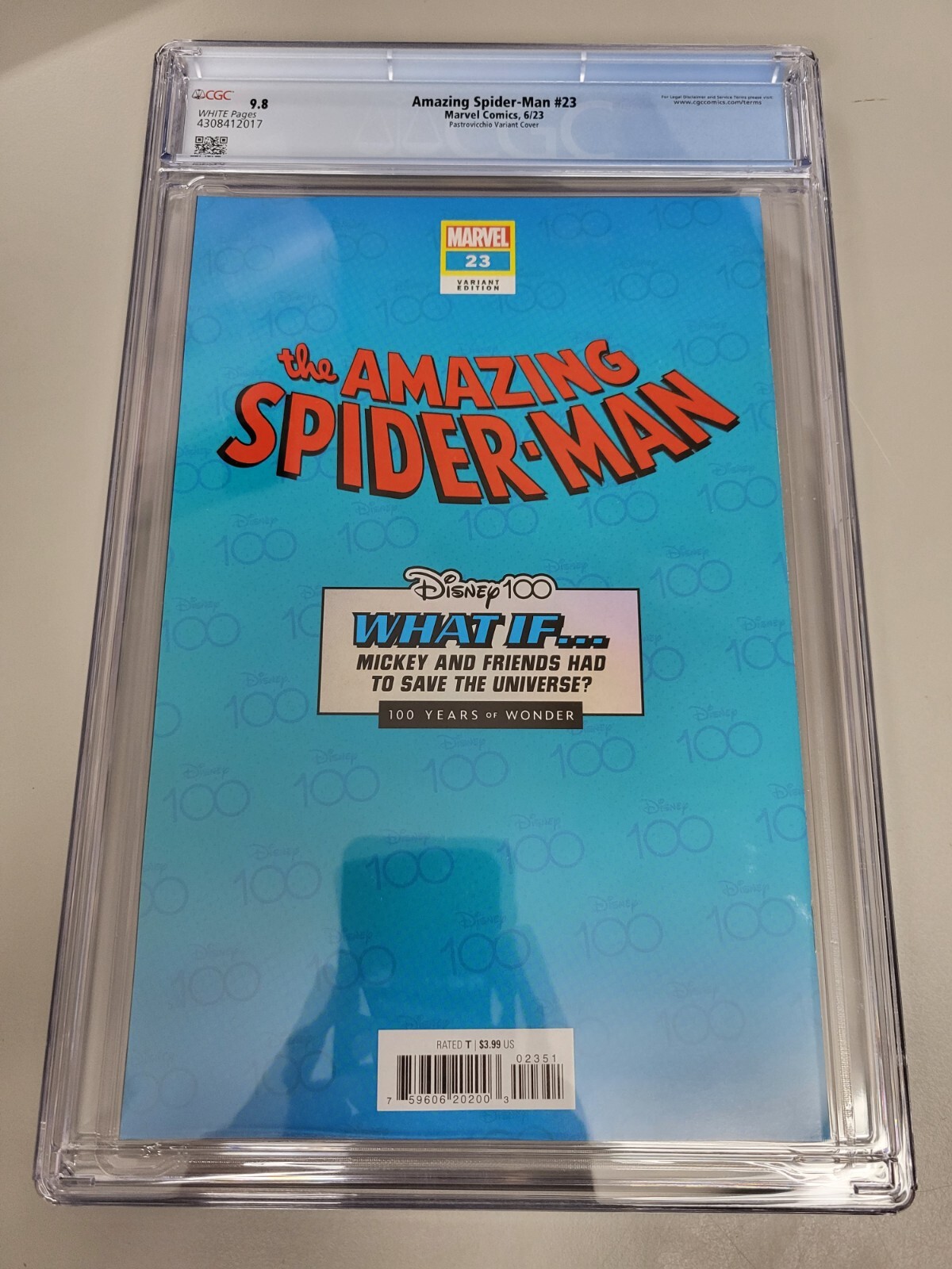 Amazing Spider Man 23 Cgc 9 8 Pastrovicchio Disney Variant Marvel