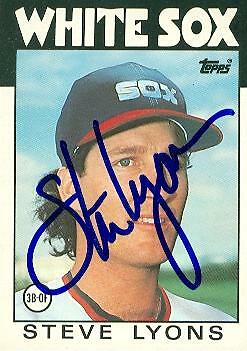 Steve Lyons autographed baseball card (Chicago White Sox) 1986 Topps ...