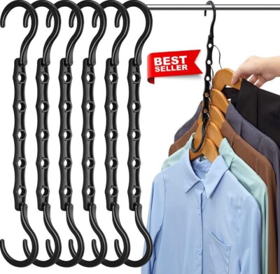 6 Pack Magic Hangers Space Closet Space Saver Hanger Organizer Saving ...