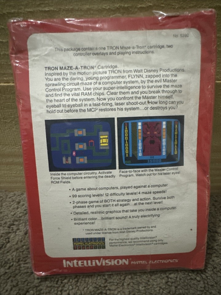 Intellivision Tron Maze-A-Tron Sealed Game Mattel Electronics Not ...