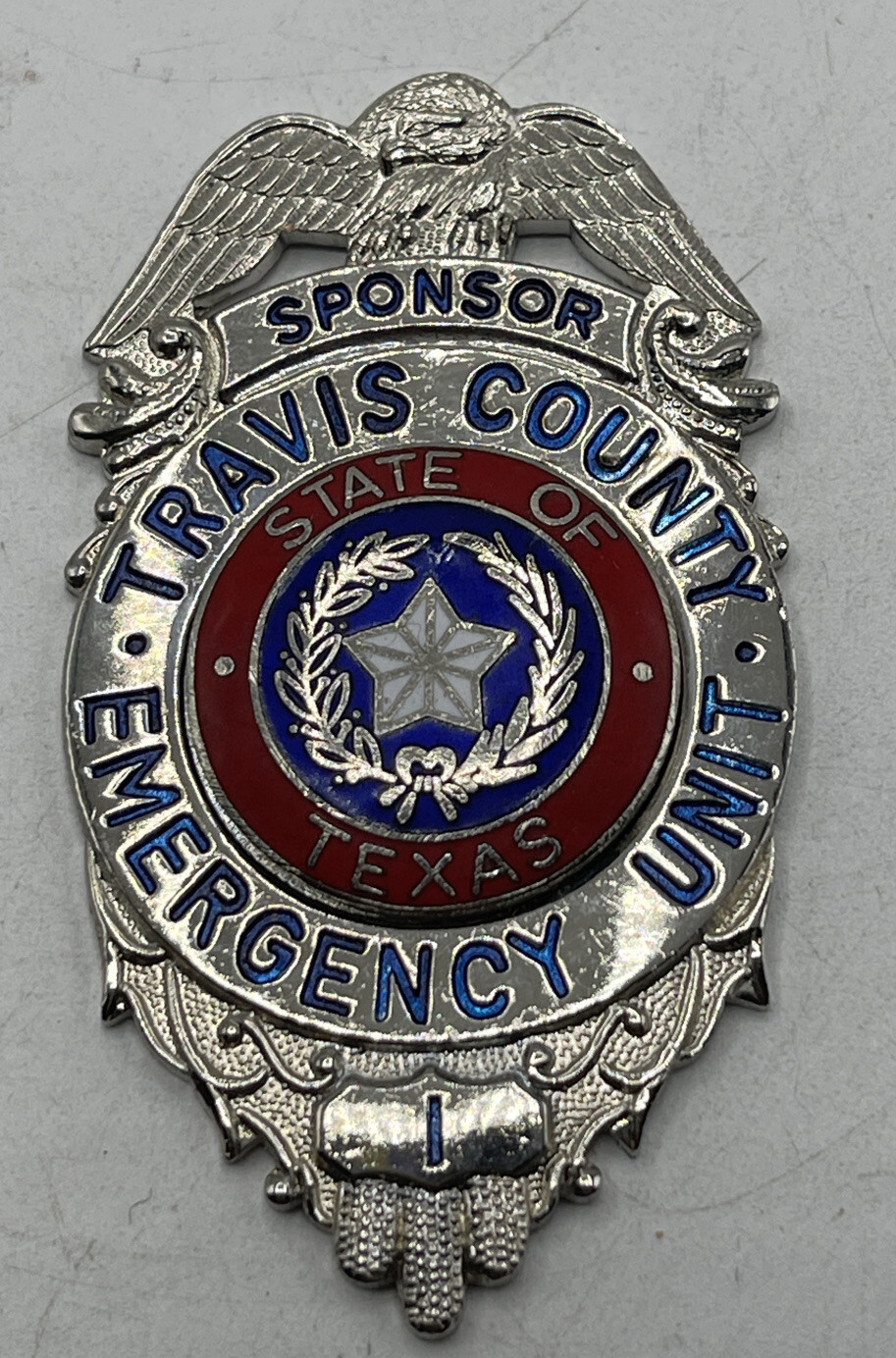 Sponsor Travis County Emergency Unit State Of Texas Badge As Is See ...