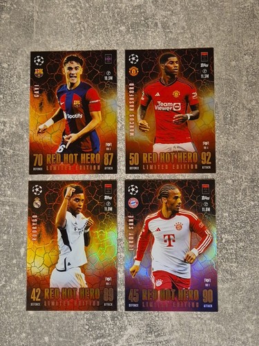 Match Attax - 2024 - 4 X RED HOT HERO - LIMITIERTE EDITION !! | eBay.de