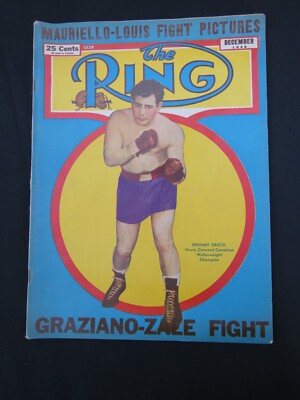 DECEMBER 1946 RING Boxing Magazine JOHNNY GRECO Cover, Graziano v Zale ...