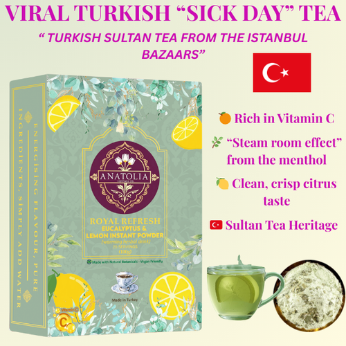 Turkish Eucalyptus Lemon Herbal Tea (Sultan Tea),Sinus Blend, 100g ...