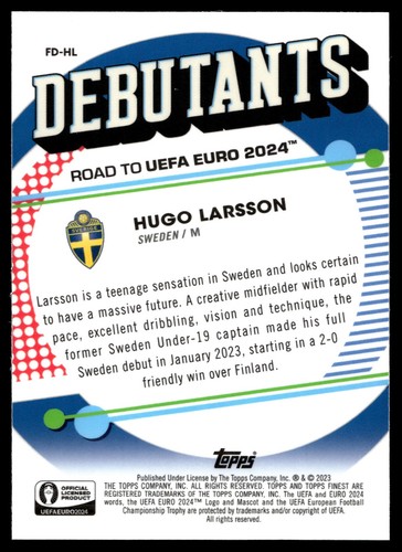 2023 Finest Road to UEFA EURO 2024 #FD-HL Hugo Larsson Finest Debutants ...