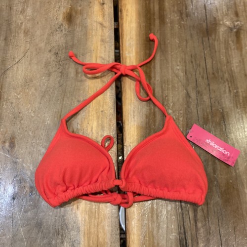 Women’s Xhilaration Red French Terry Triangle Bikini Top Size Small NWT ...