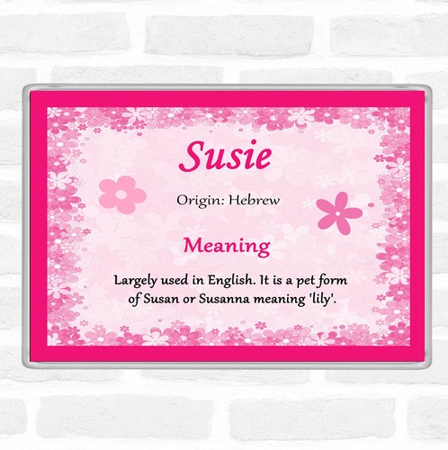 Susie Name Meaning Jumbo Fridge Magnet Pink | eBay