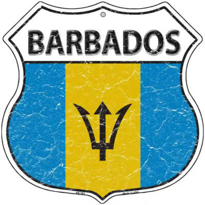 Barbados Flag Highway Shield Metal Sign | eBay