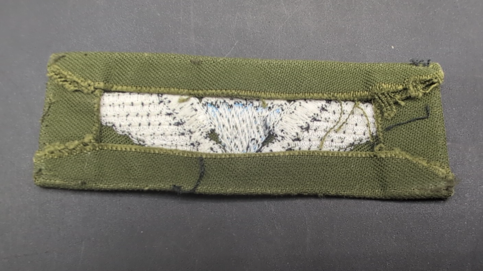Danish military cloth jump wings white and blue on OD cloth | eBay