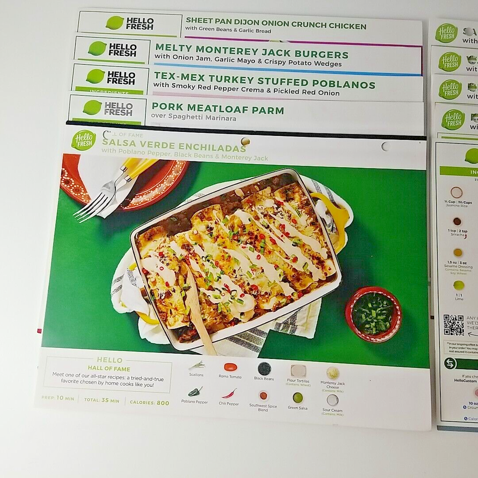 10 Hello Fresh Recipe Meal Cards Mix Lot Chicken Turkey Beef Pork ...