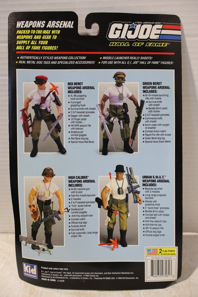 GI Joe Hall of Fame RED BERET WEAPONS ARSENAL 1993 for Hasbro 12-Inch ...