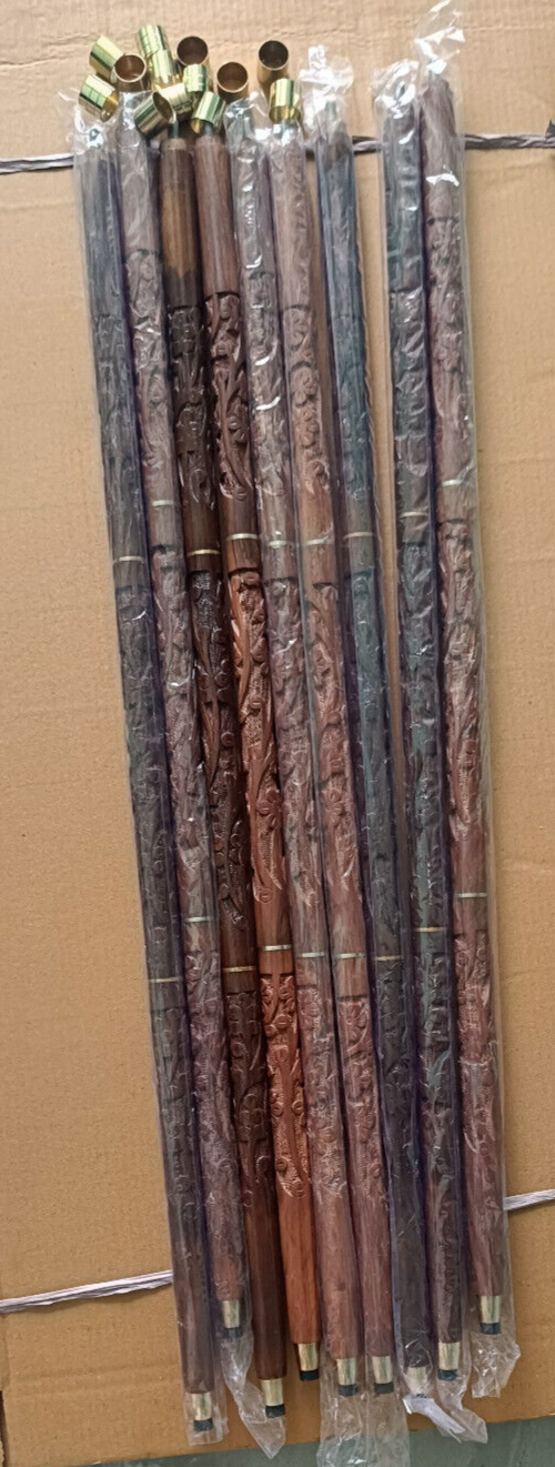 Set of 9 Vintage Shaft Stick Cane Stylish Designer Only Wooden Walking ...