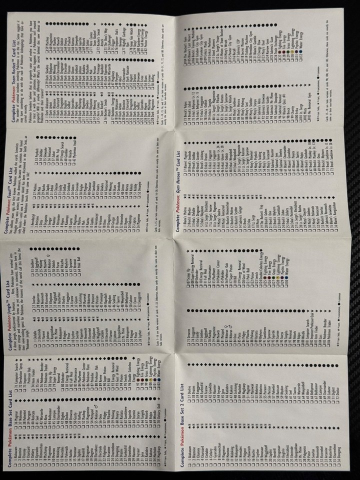 Pokemon Vintage CARD LISTS brochure WOTC Era NEO Genesis Near Mint | eBay