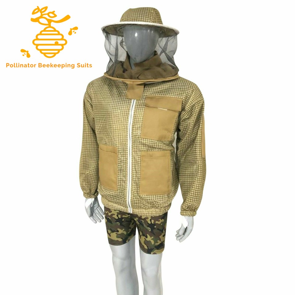 BEEKEEPERS 3 LAYER ULTRA VENTILATED BEE JACKET ROUND VEIL KHAKI COLOR ...