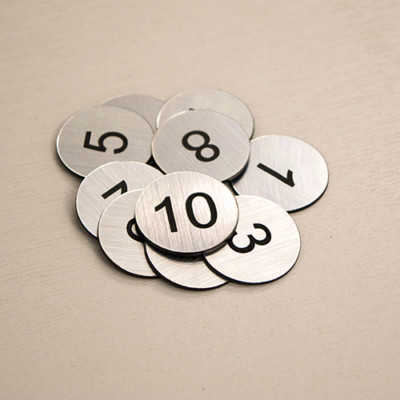 Set of 20 2in numbered discs, perfest for tables, lockers, invetory ...