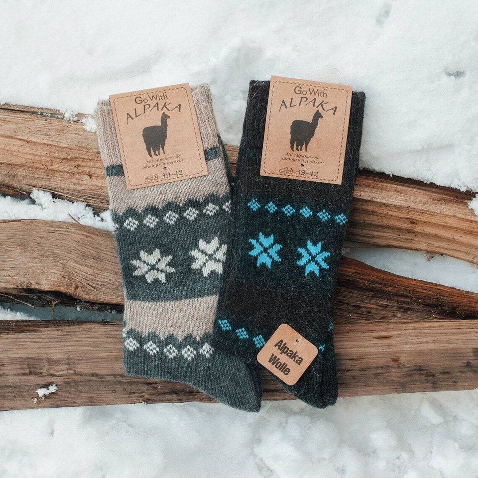 Alpaca Thermal Wool Socks for Women and Men - 1 PAIR - Thick Knitted | eBay