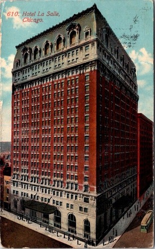 Vintage Postcard View of the La Salle Hotel Chicago Illinois IL 1913 ...